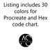 Cactus Flower Procreate Color Palette and Hex Codes, .swatches File ...