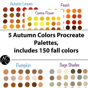 5 Autumn Procreate Color Palettes .swatches Files. Procreate Color ...