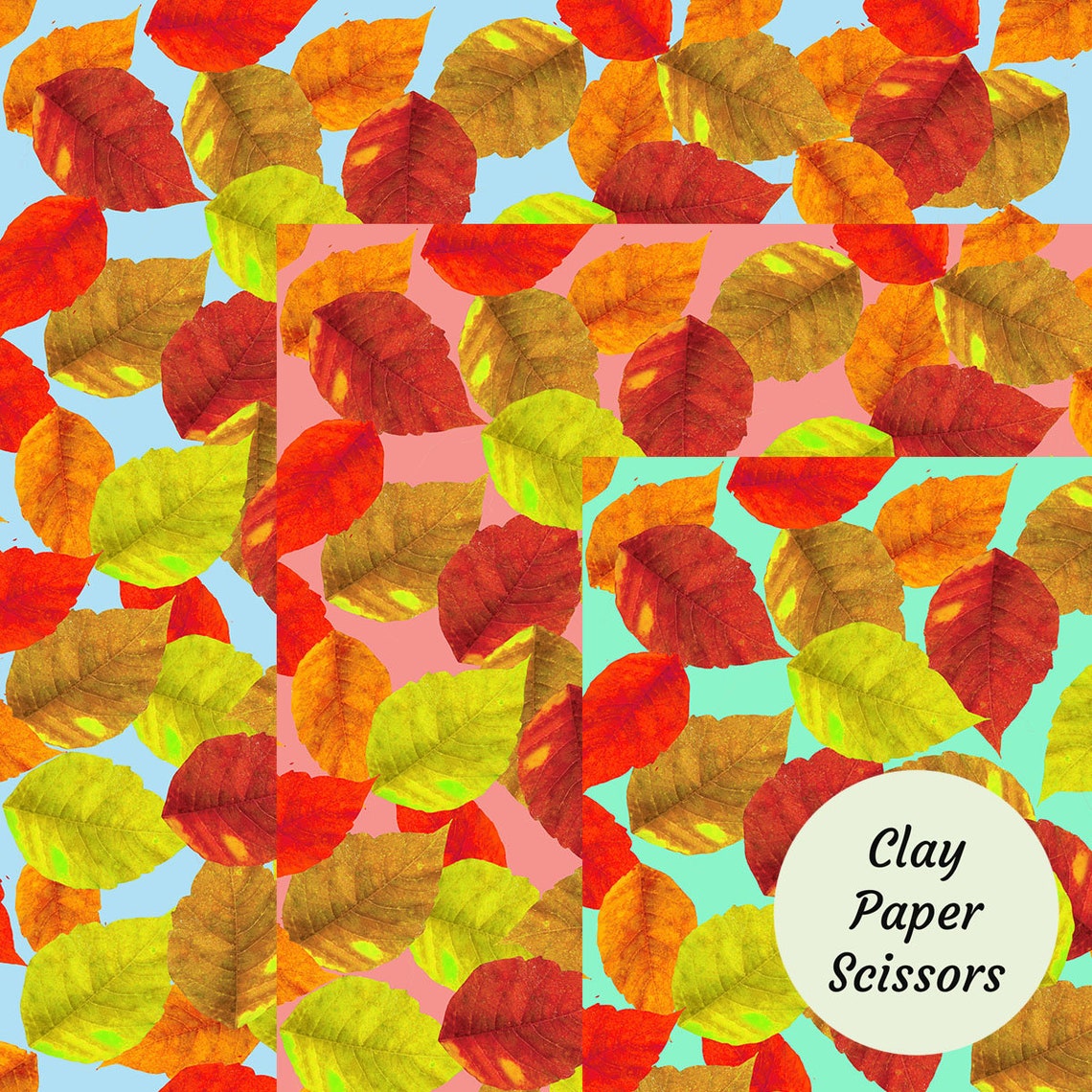 Autumn Leaves Fall Digital Paper Pack for Scrapbooking and - Etsy