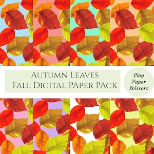 Autumn Leaves Fall Digital Paper Pack for Scrapbooking and - Etsy