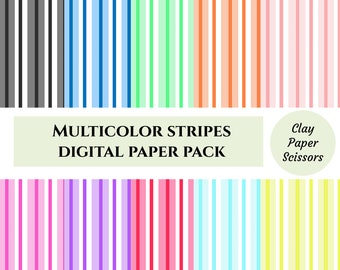 Stripe Digital Paper Striped Scrapbook Paper Stripes Digital - Etsy