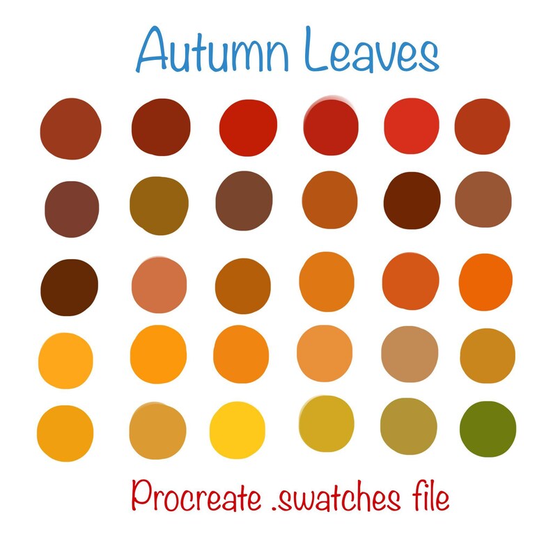 Procreate Color Palette .swatches File, Autumn Leaves Colors Procreate ...