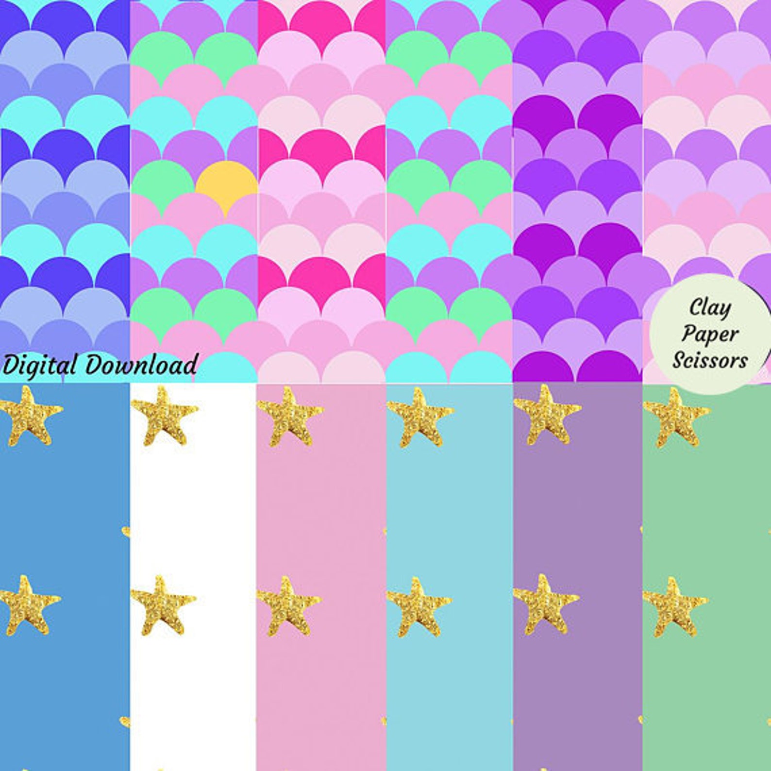 Mermaid Scales Digital Printing, Download for Mermaid Design ...