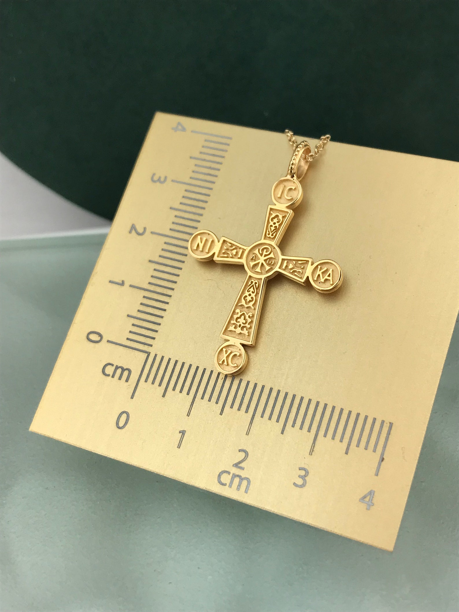 14k Solid Gold Cross Double Sided Cross - Etsy