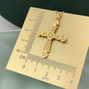 14k Solid Gold Cross, Double Sided Cross - Etsy