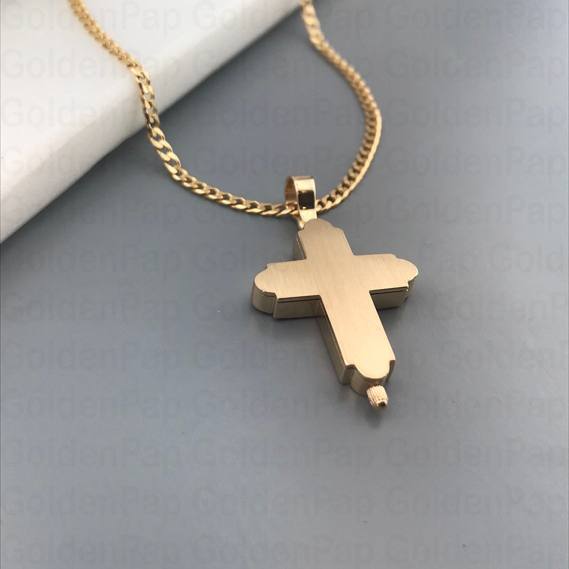 14k Gold Reliquary Cross - Etsy