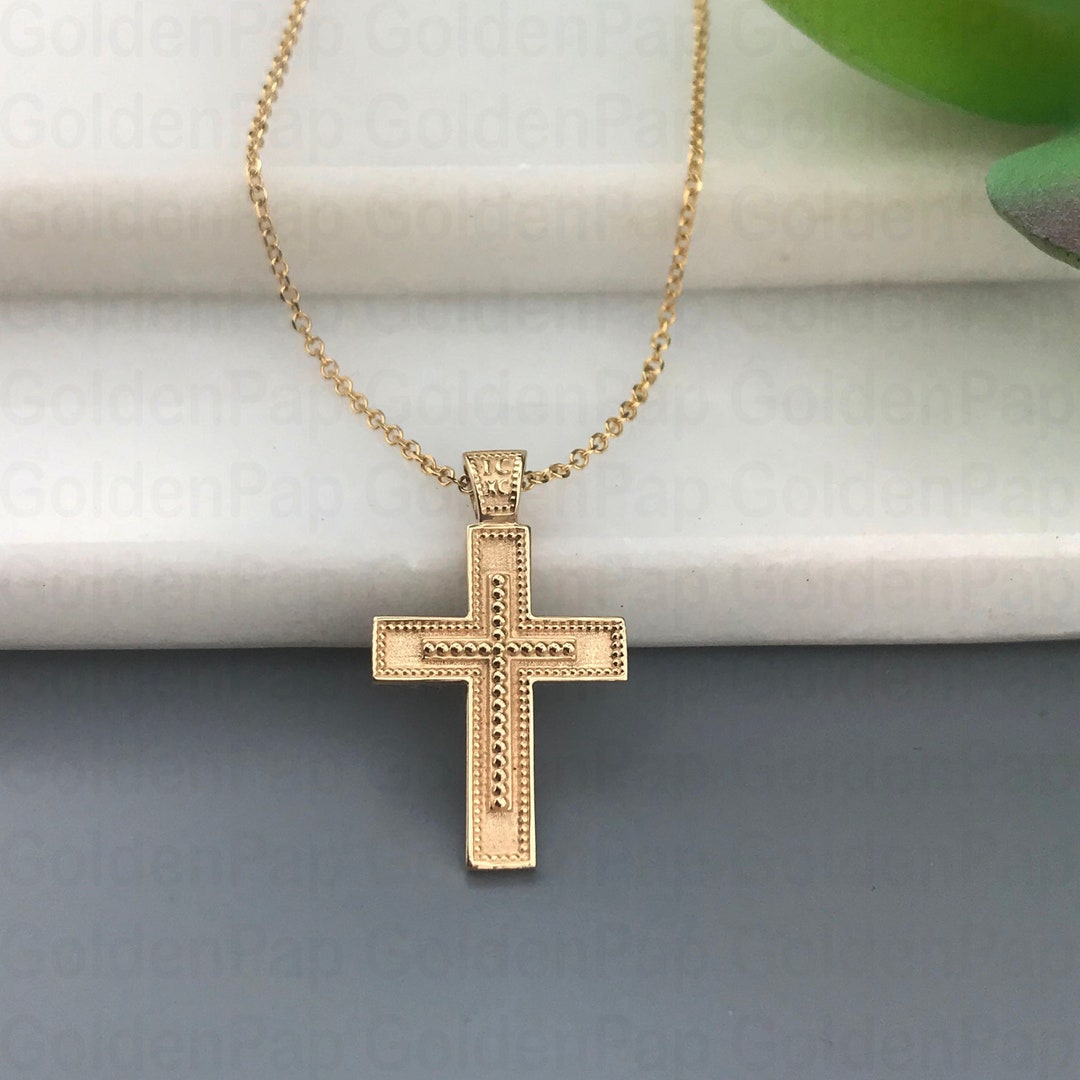 Small Size 14k Solid Gold Cross - Etsy