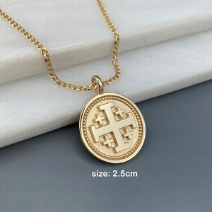 14k Solid Gold Pendant, Jerusalem Pendant, Religious Pendant for Men ...
