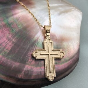 14k / 9k Solid Gold Cross, Double Sided Gold Cross - Etsy
