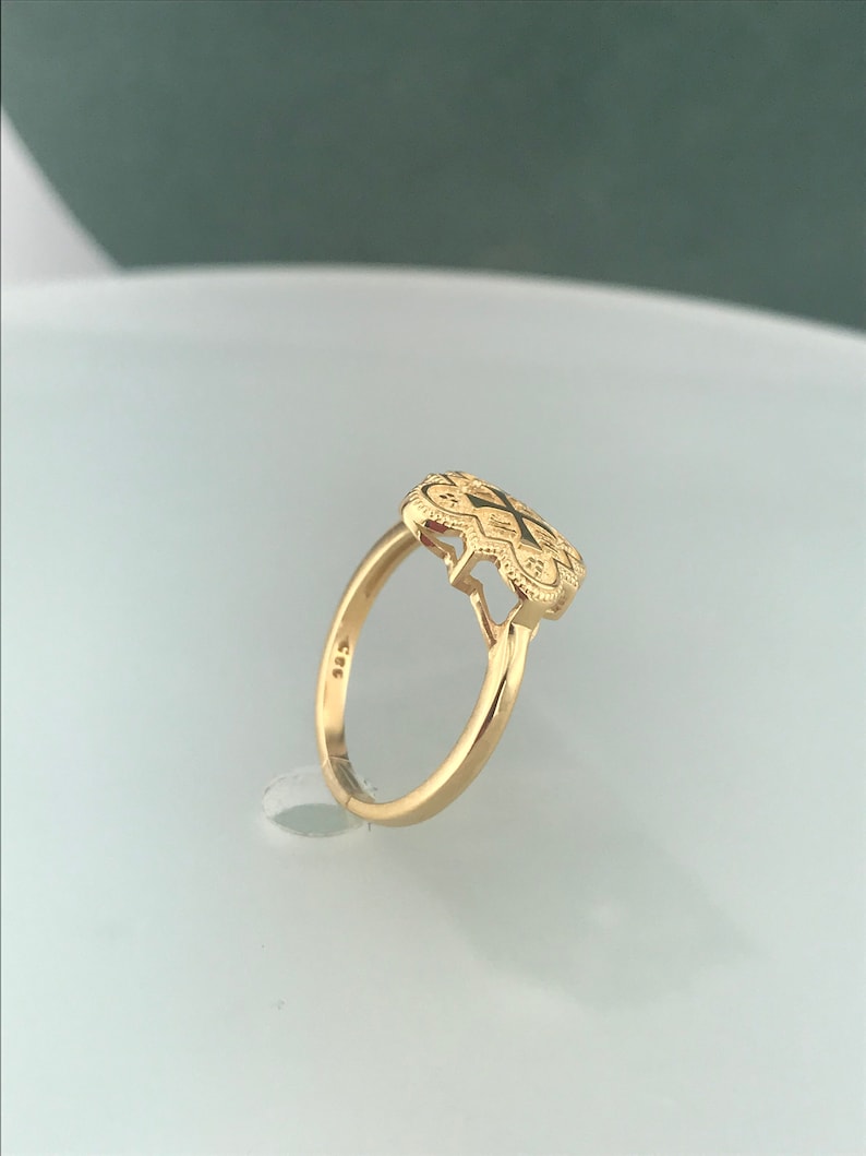 Solid Gold 14k Ring Religious Ring | Etsy