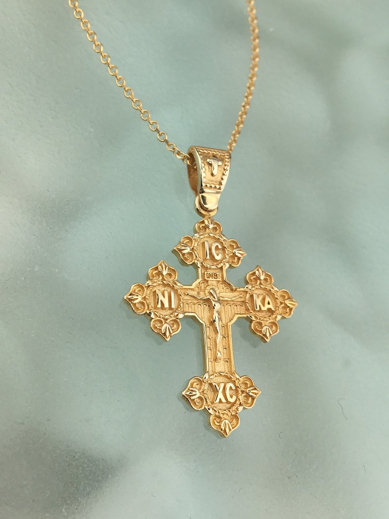14k massives Goldkreuz mit Jesus Christus Goldkreuz mit dem | Etsy