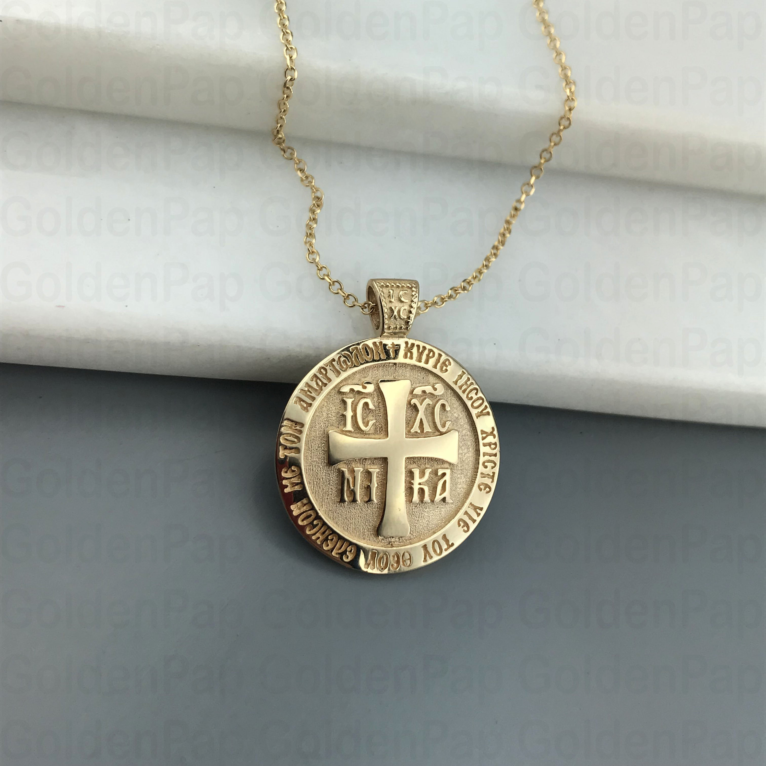 CUSTOM 14k Solid Gold Pendant Diameter 3cm - Etsy