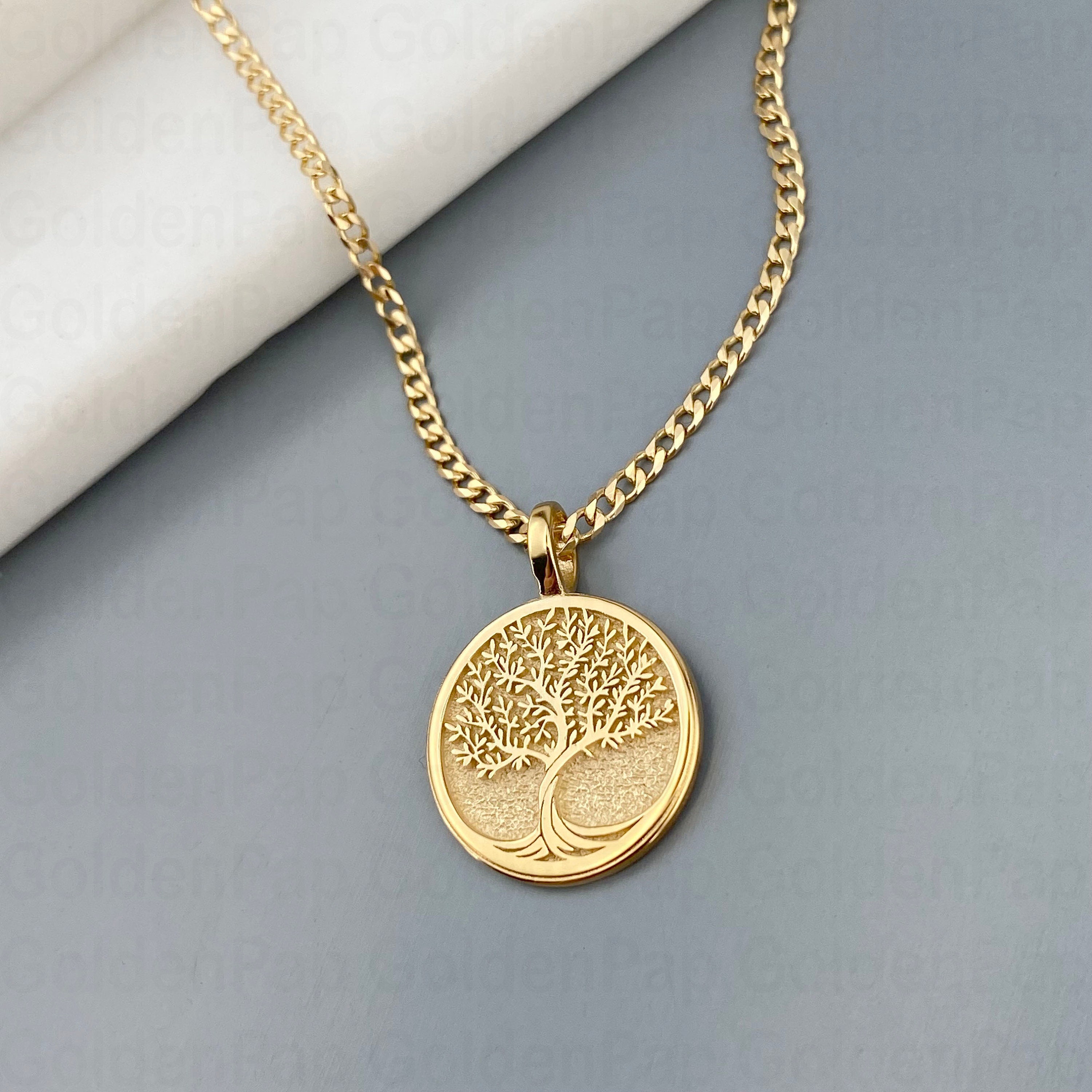 14k Solid Gold Pendant With the Tree of Life, Tree of Life Jewels, Tree ...