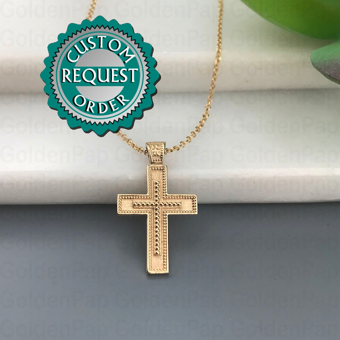 Extra Large Size 14k Solid Gold Cross, Personalized Cross - Etsy