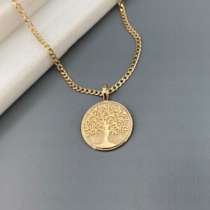 14K Solid Gold Pendant, Tree of Life Pendant - Etsy