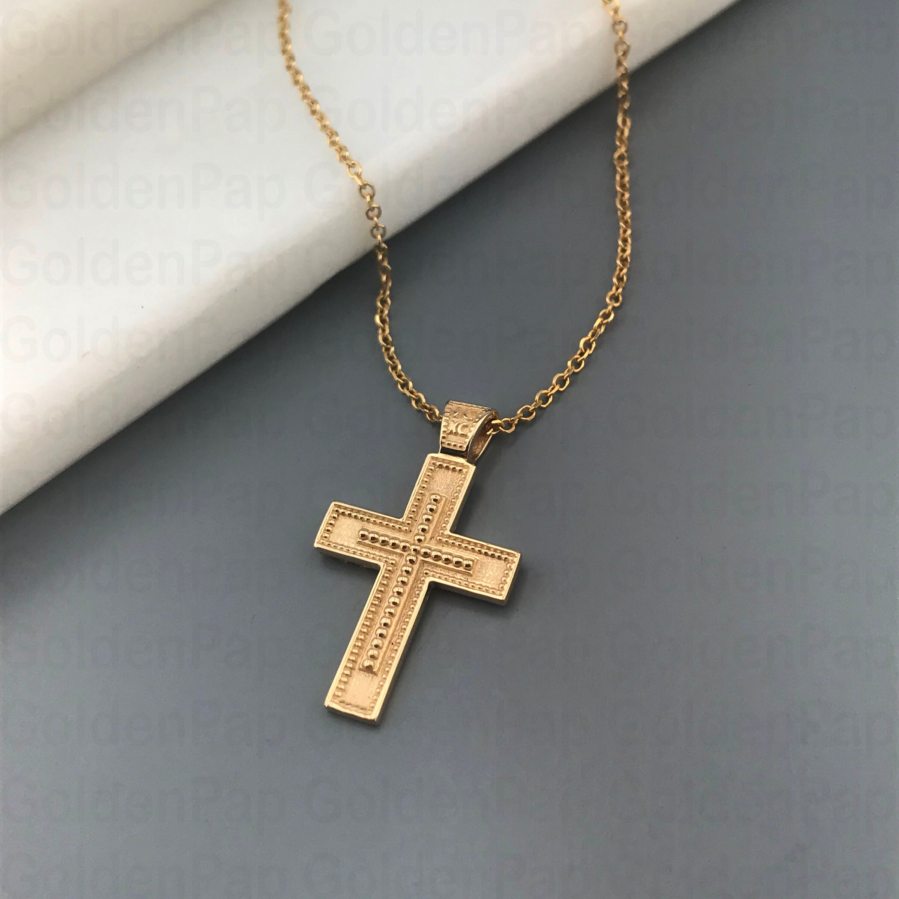 Small Size 14k Solid Gold Cross | Etsy