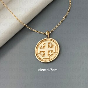 14k Solid Gold Pendant, Jerusalem Pendant, Religious Pendant for Men ...