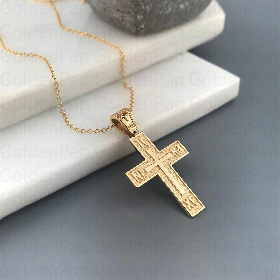 14k Solid Gold Cross, Cross for Women and Men, Personalization Cross - Etsy