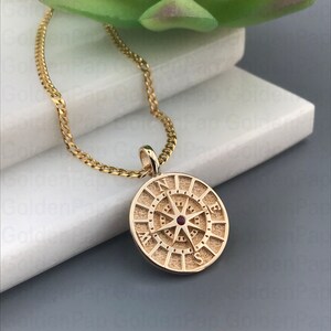 14k Solid Gold Pendant With Natural Ruby, Sapphire or Emerald, Gold ...