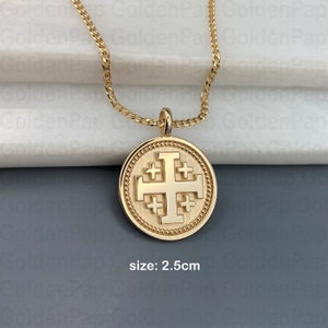 14k Solid Gold Pendant, Jerusalem Pendant, Religious Pendant for Men ...