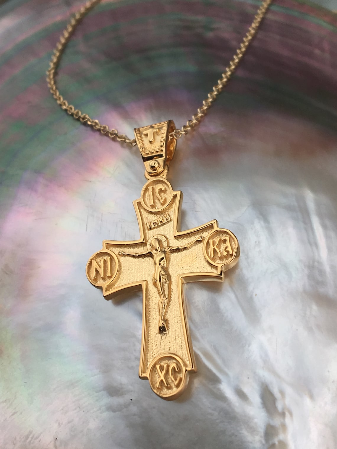 14k Solid Gold Cross Personalized Cross With Jesus Christ | Etsy