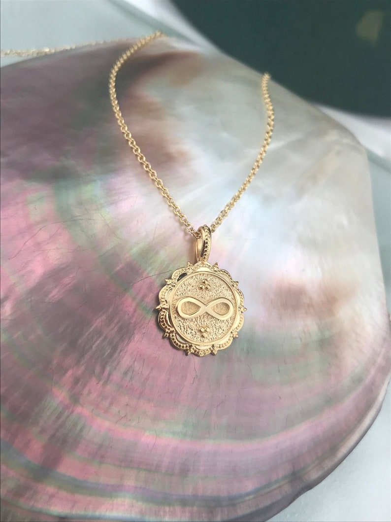 14k Solid Gold Infinity Pendant , Diameter 1.5 Cm - Etsy