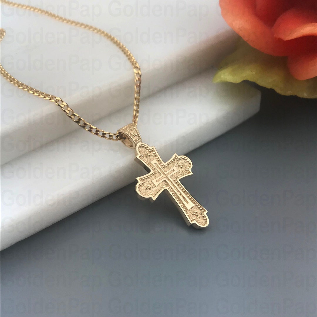 14k / 9k Solid Gold Cross for Women and Men - Etsy
