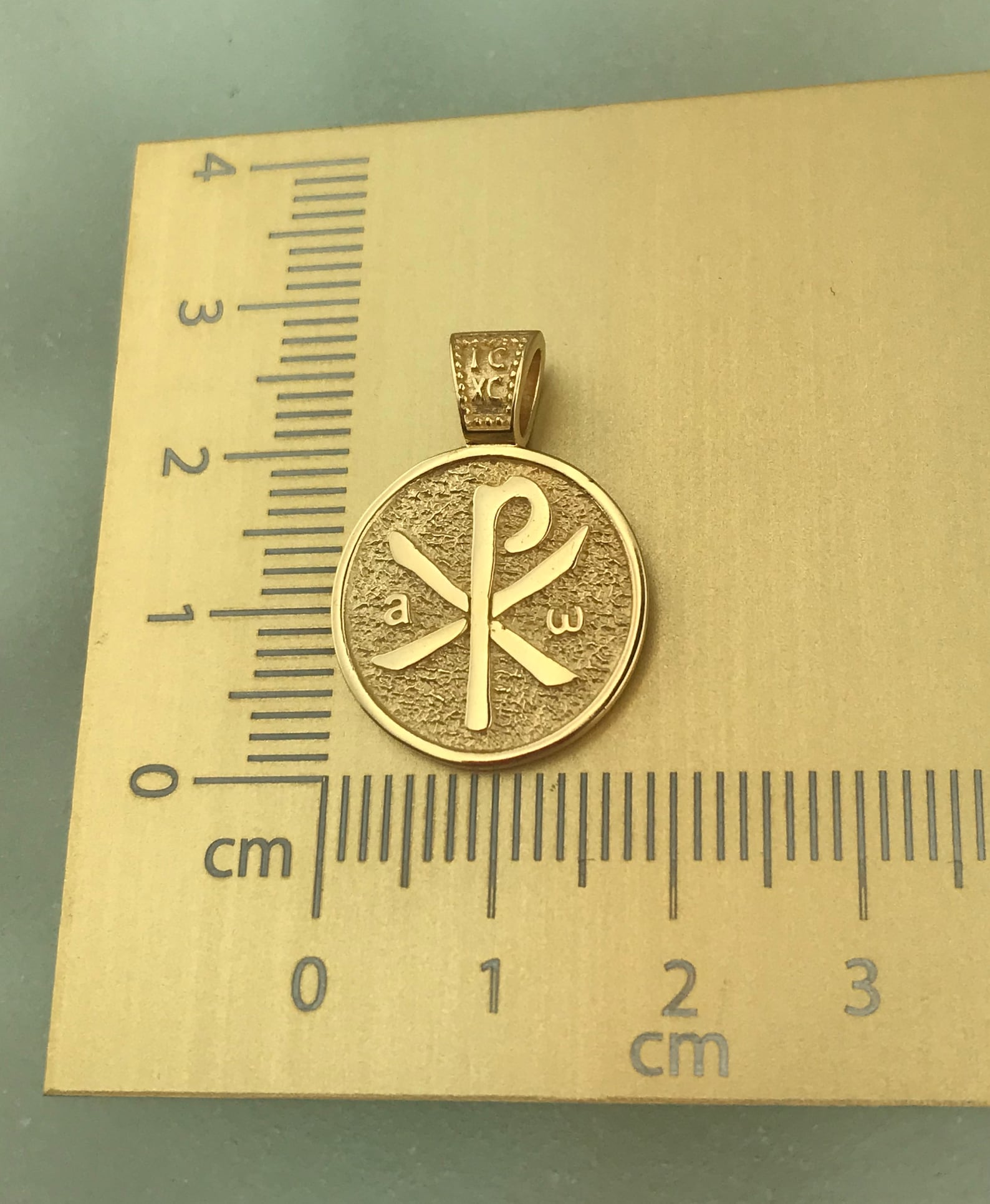 14k solid gold pendant chi rho pendant | Etsy