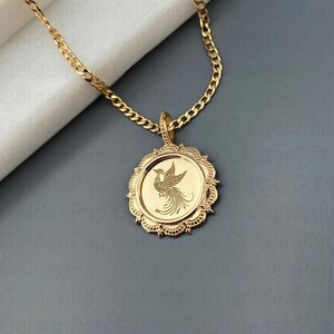 NEW 14k Solid Gold Peacock Pendant, Delicate Peacock Bird Charm ...