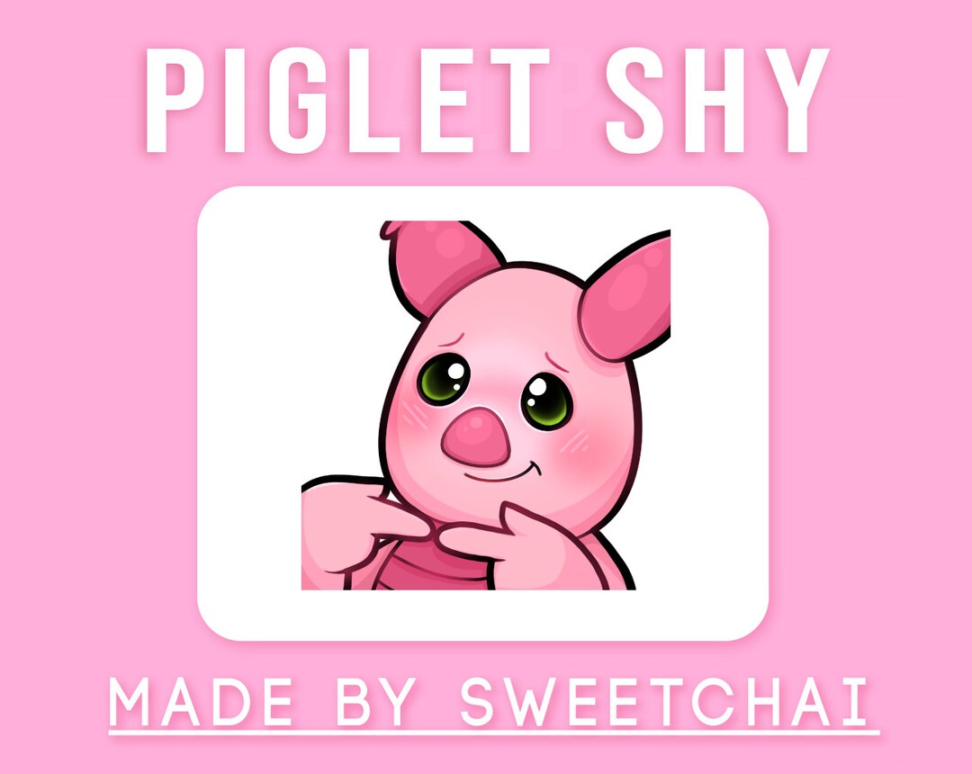 Piglet Shy Twitch Emote - Single - Etsy