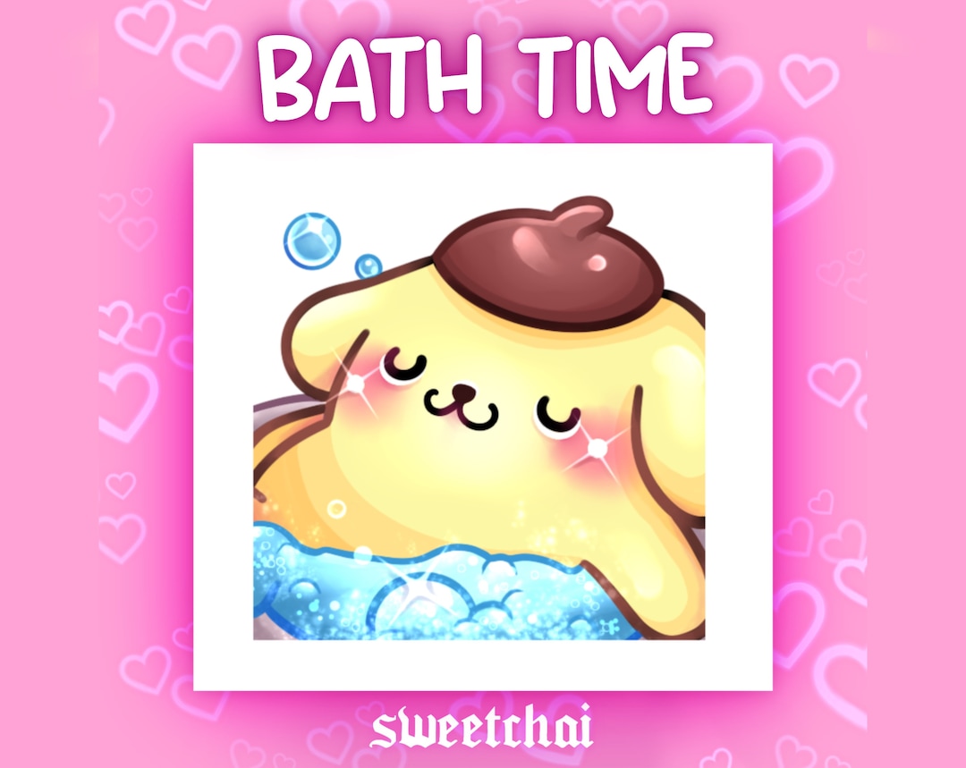 Bathing Cute Yellow Pom Pom Dog Twitch Emote - Single - Etsy