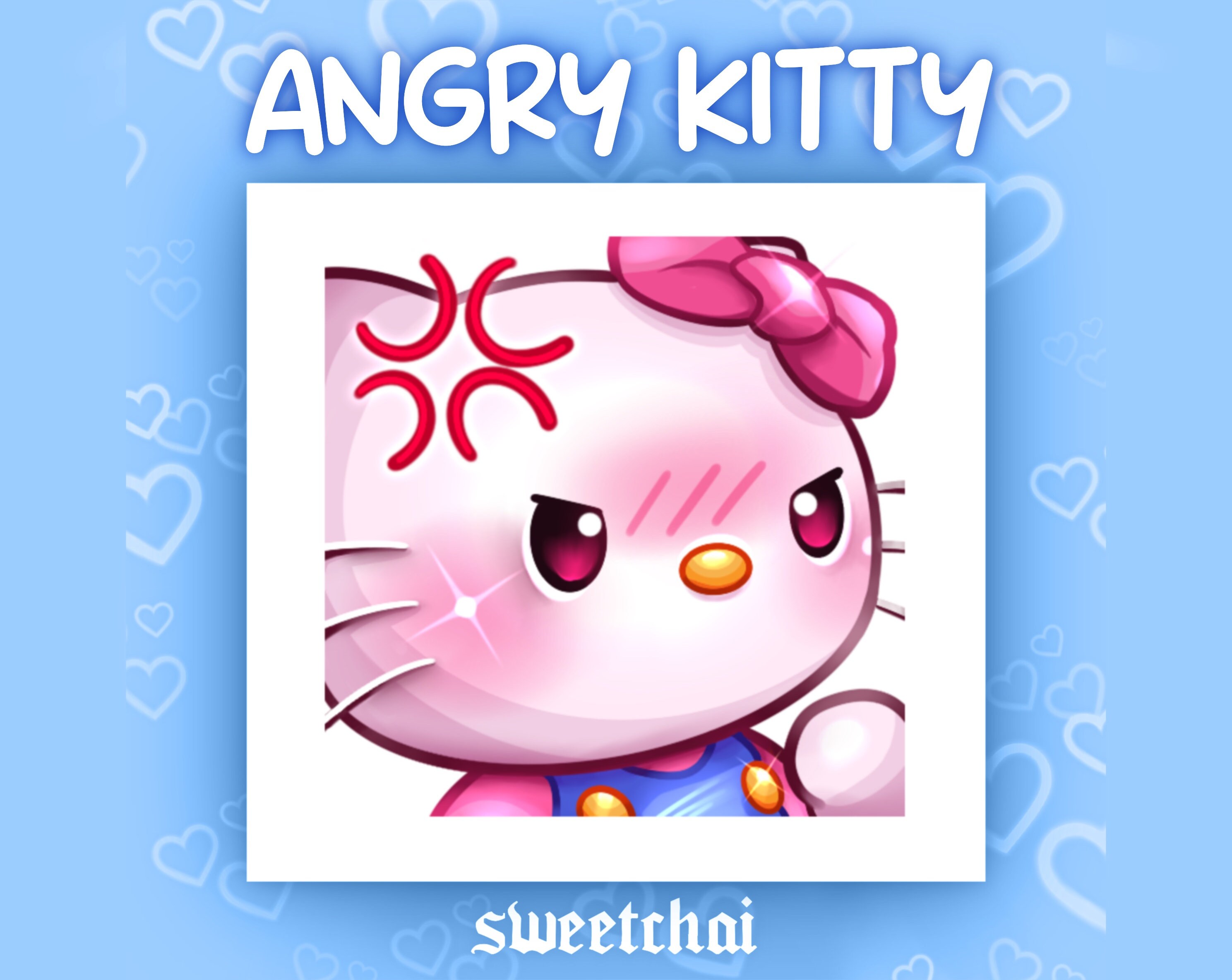 Angry Cute Kitty Cat Twitch Emote - Single - Etsy