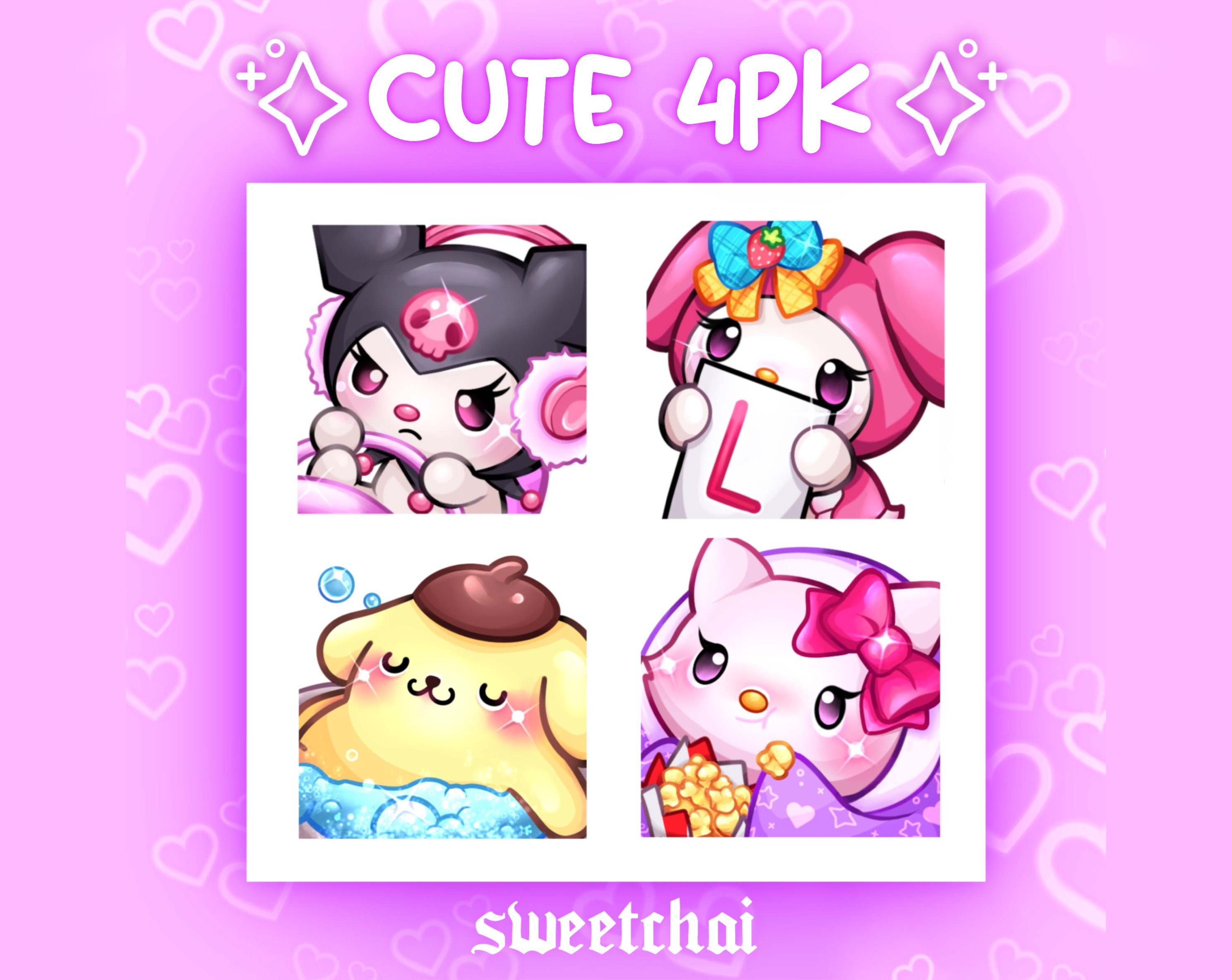 Cute 4 Pack Emotes Bunny Jester Drive, Bunny L, Yellow Puppy Bath and ...