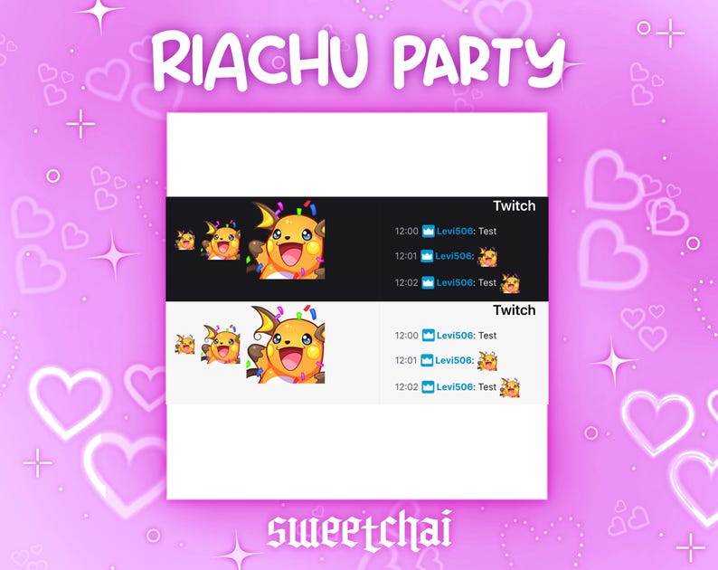 Raichu Pokemon Party Celebrate Twitch Emote - Single - Etsy