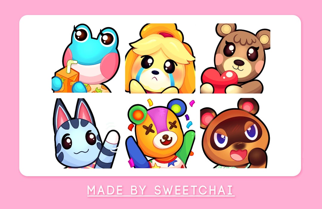 ACNH Emotes [6 Pack] Sip, Sad, Love, Wave, Hype & Rage - Etsy