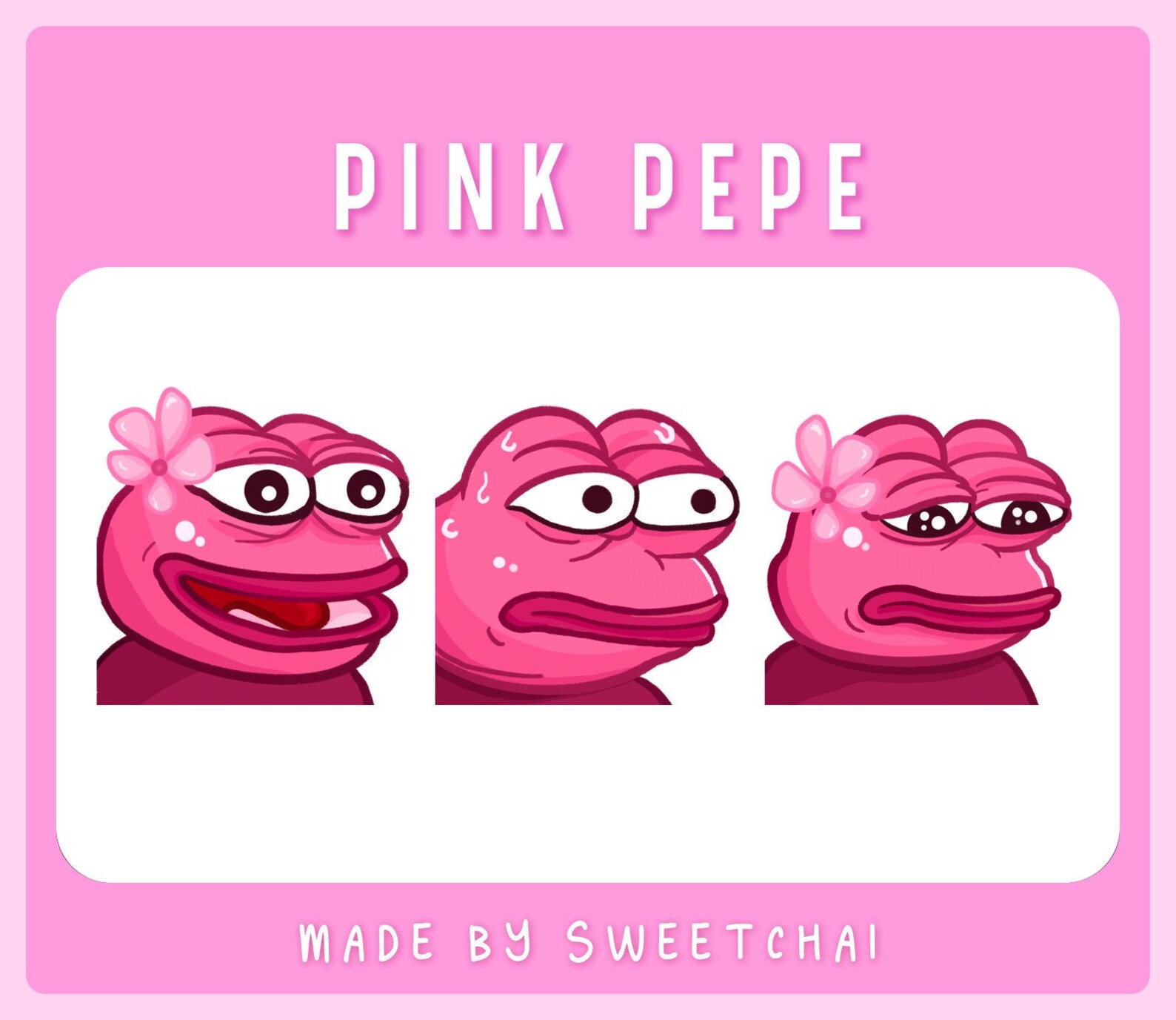 Pink Pepe the Frog Twitch Emotes 3 Pack - Etsy Australia