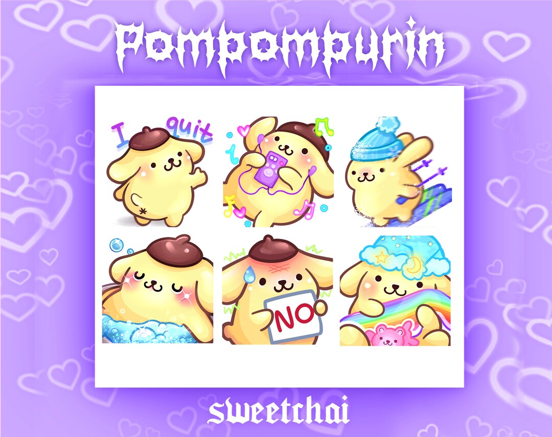 Cute Yellow Dog Emote 6 Pack - Bedtime, Bath, No, Speedy, Vibin, I Quit ...