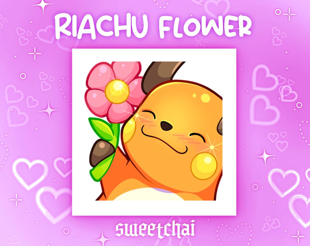 Raichu Pokemon Cute Flower Gift Twitch Emote - Single - Etsy