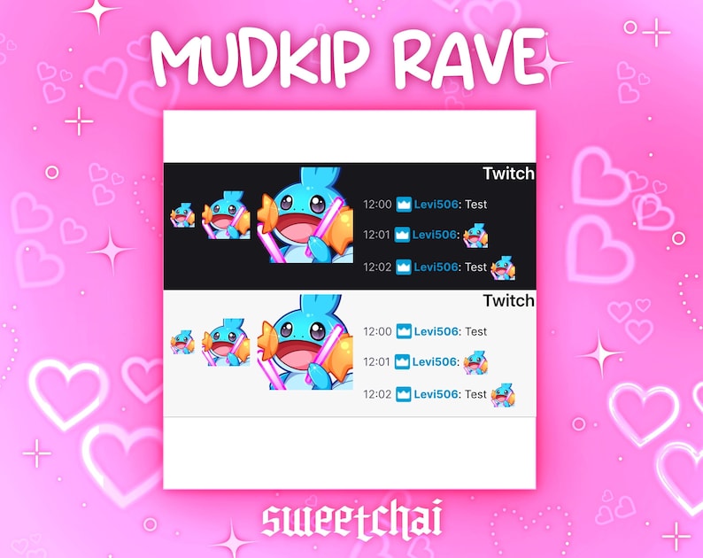 Mudkip Pokemon Rave Party Twitch Emote - Single - Etsy