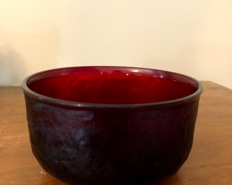 Ruby red bowl | Etsy