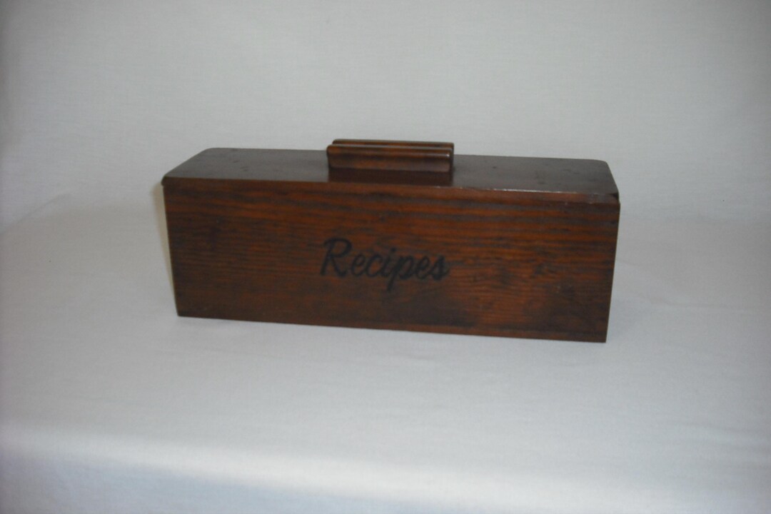 Wood Recipe Box Double Recipe Box Farmhouse Décor - Etsy