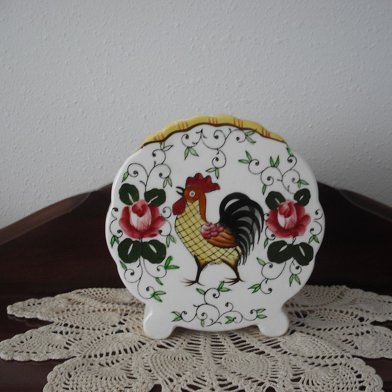 Rooster and Roses - Etsy