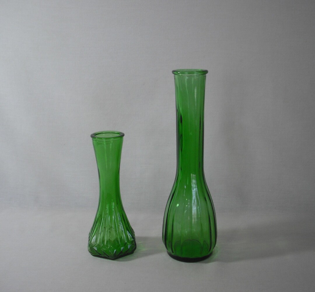 Bud Vases Emerald Green Bud Vases Home Décor Set of 2 Vintage - Etsy