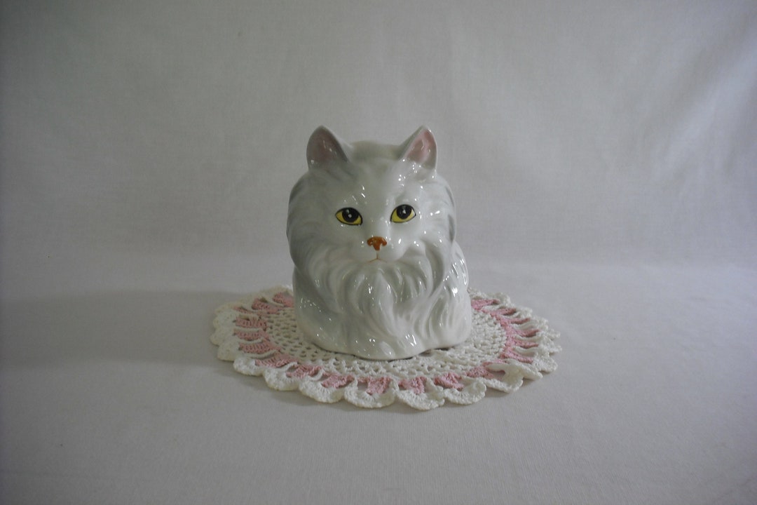 Ceramic Cat Planter RUBENS Originals Persian Cat Vintage - Etsy