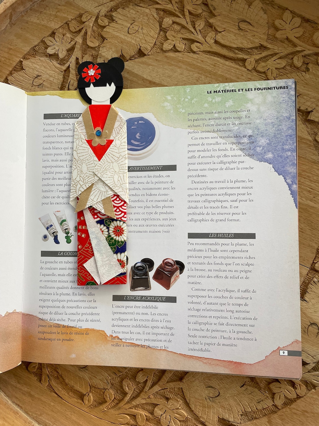 Japanese Origami Geisha Bookmark Unique Piece - Etsy