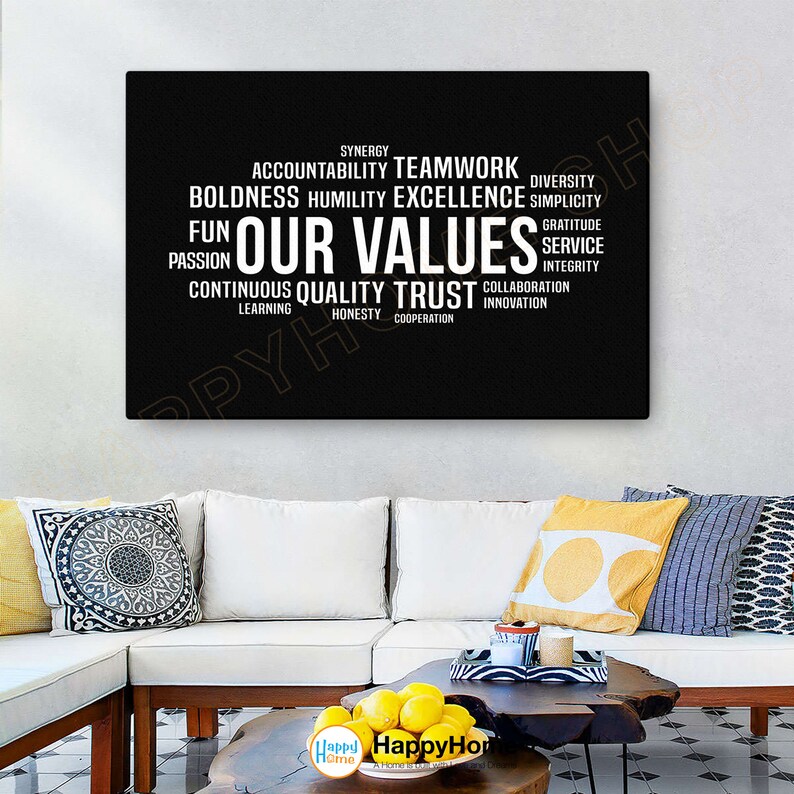Our Values Wall Art Business Core Values Office Decor - Etsy