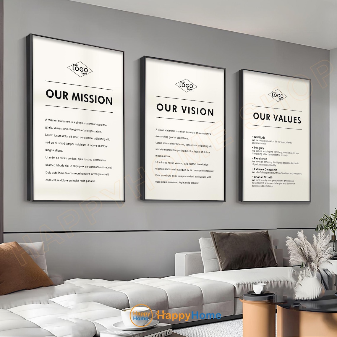 Personalized Business Statement Wall Art Our Vision Our Mission Our ...