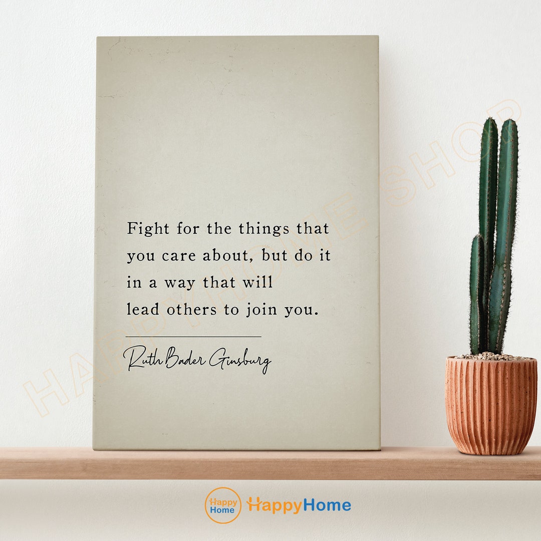 Ruth Bader Ginsburg Quote Wall Art Lawyer Motivational Quote ...