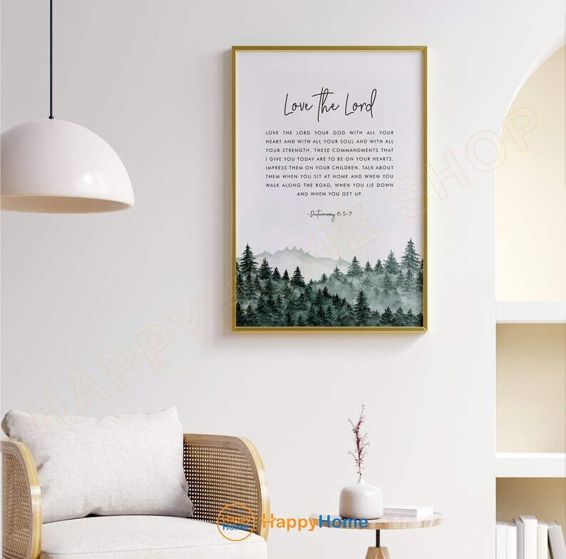 Deuteronomy 6:5-7 Wall Art Bible Verse Love the Lord Your God - Etsy