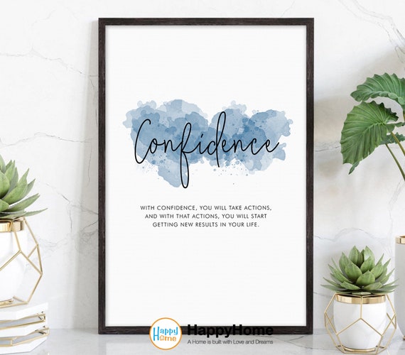 Confidence Definition Poster Motivational Wall Art - Etsy